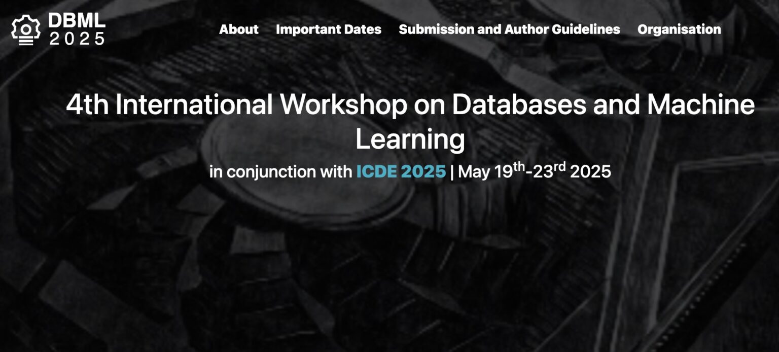 Workshops – IEEE ICDE 2025